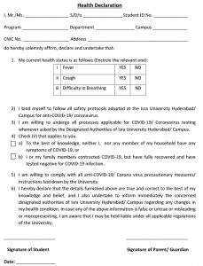 Health Declaration For Students - | Official Website