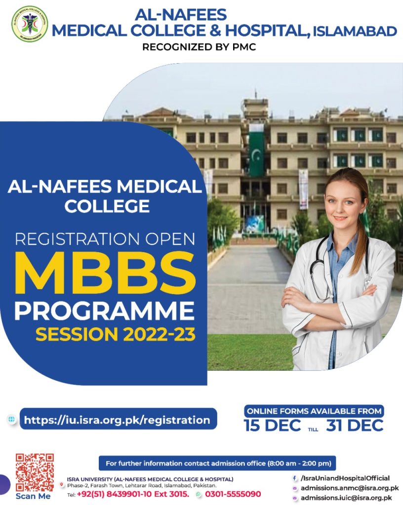 Registration for MBBS programme for Session 2022-23 at Al-Nafees ...